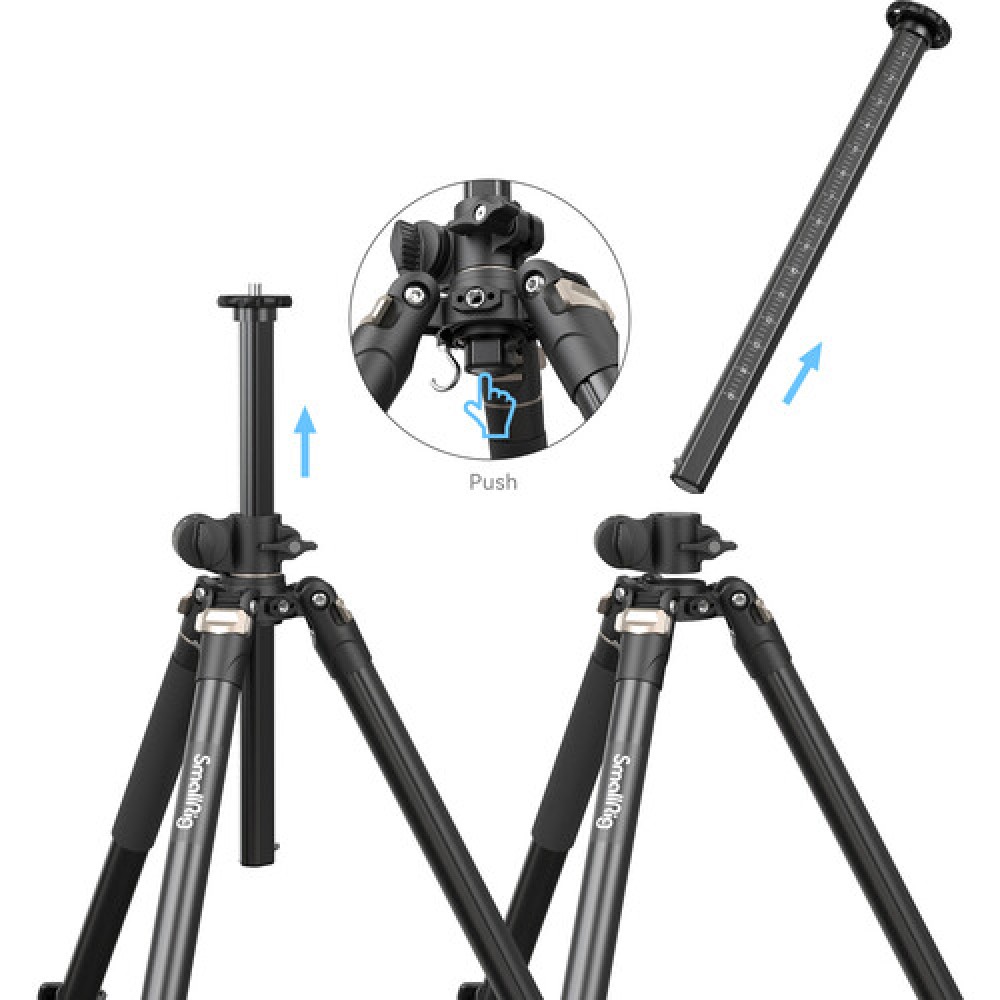SmallRig CT200 Lateral Center Column Aluminum Tripod with Monopod